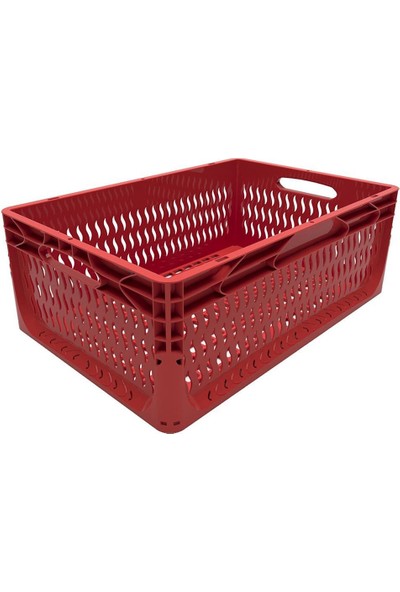 Euronorm Delikli Plastik Kasa Kırmızı (60X40X22 Cm) Euronorm Delikli Plastik Kasa Kırmızı (60X40X22 Cm)