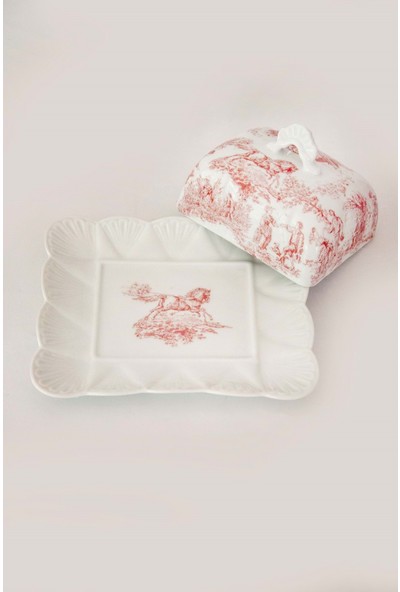 Gül Kurusu Ingiliz Dantel Porselen Tereyağlık Gül Kurusu Ingiliz Dantel Porselen Tereyağlık