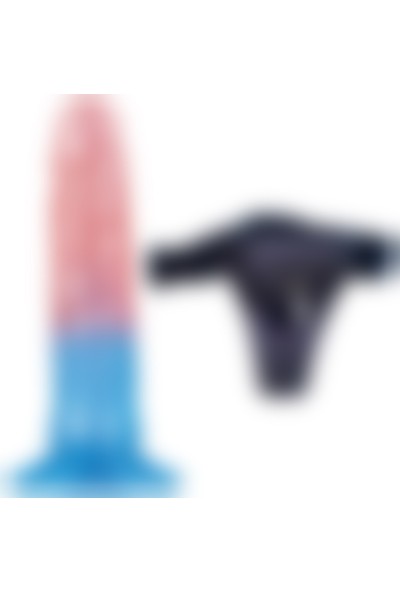 Çift Renkli Ultra Yumuşak 17 cm Belden Bağlamalı Realistik Dildo