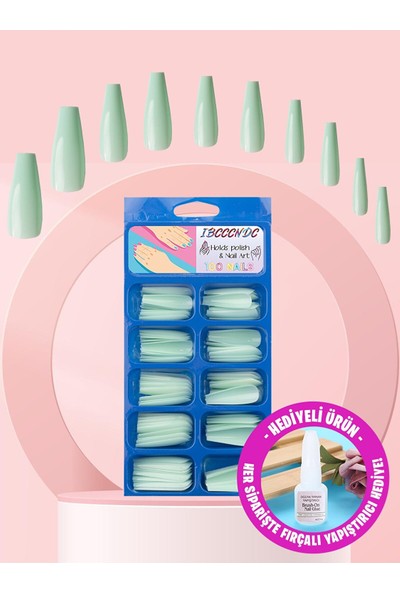 Ibcccndc Balerin 100LÜ Takma Tırnak NO:232 Kesilebilir Törpülenebilir Oje Sürülebilir