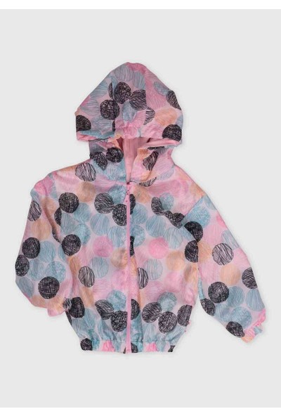 Hippıl Baby Yuvarlak Çizgi Baskılı Yağmurluk | Pembe