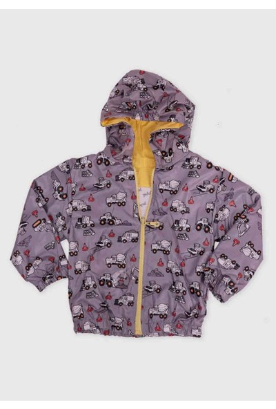 Hippıl Baby Iş Makinesi Baskılı Yağmurluk | Gri
