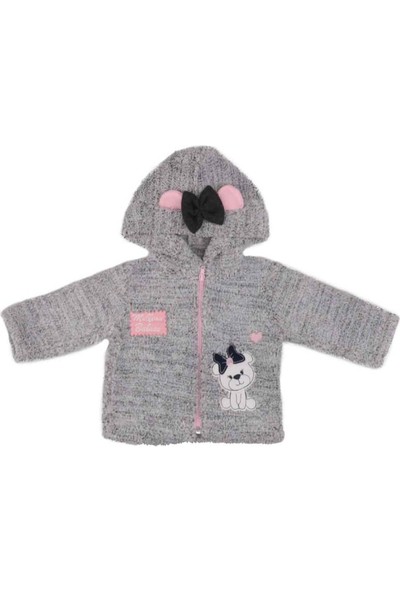 Kapşonlu Peluş Bebek 2li Takımı | Gri