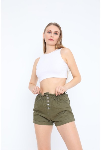 Koins Live koinslive Haki Renk Kot Şort