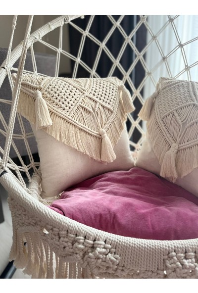 Ahenk Makrome Makrome Kırlent Kılıfı