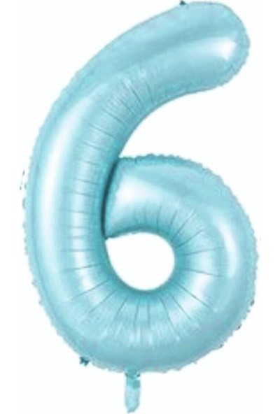 Folyo Balon 34 Inç 80 cm 6 Rakam Mavi