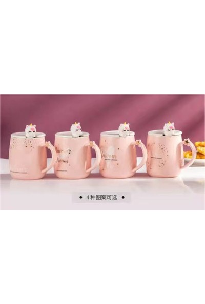 Daha Yok Mu Ünicorn Kaşıklı Kupa Bardak