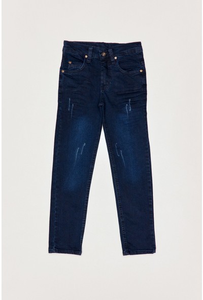 FullaModa Eskitme Görünümlü Çocuk Kot Pantolon