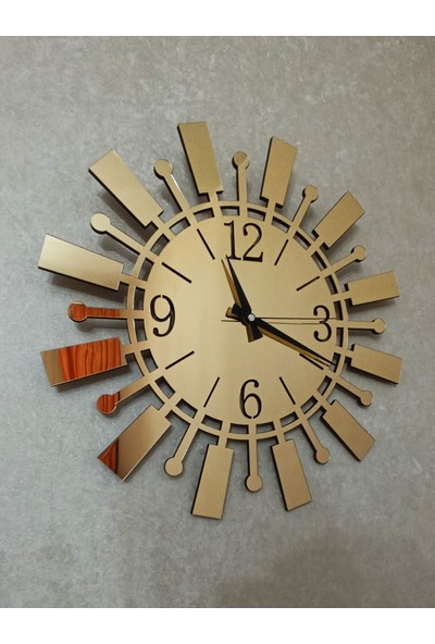 Mitra Dekor Dekoratif Gold Renk Aynalı Pleksi Güneş Duvar Saati 40X40 Mitra Dekor Dekoratif Gold Renk Aynalı Pleksi Güneş Duvar Saati 40X40