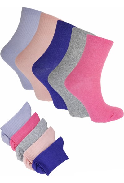 Unisex 5 Çift Soft Renkli Tenis Çorabı 36-41 Numara BT-0516 Unisex 5 Çift Soft Renkli Tenis Çorabı 36-41 Numara BT-0516