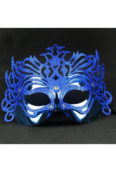 Samur Metalik Mavi Renk Masquerade Kelebek Simli Parti Maskesi 23X14 cm Samur Metalik Mavi Renk Masquerade Kelebek Simli Parti Maskesi 23X14 cm