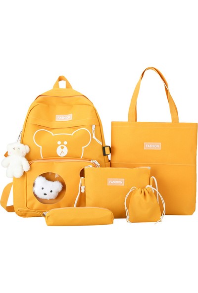 Fashion Ilkokul Öğrencilerinin Okul Çantası 5 Parça Set Bayanlar Sırt Çantası Büyük Kapasiteli Seyahat Sırt Çantası(Aksesuarlar Dahil) (Yurt Dışından) Fashion Ilkokul Öğrencilerinin Okul Çantası 5 Parça Set Bayanlar Sırt Çantası Büyük Kapasiteli Seyahat Sırt Çantası(Aksesuarlar Dahil) (Yurt Dışından)