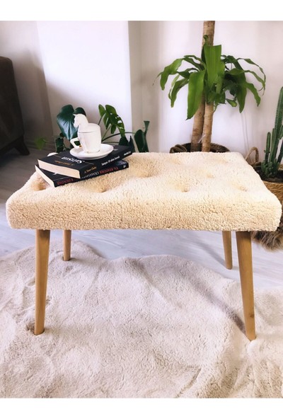Web Panya Webpanya Gürgen Ahşap Ayak Krem Teddy Kumaş Pofidik Bench Puf Tabure Web Panya Webpanya Gürgen Ahşap Ayak Krem Teddy Kumaş Pofidik Bench Puf Tabure
