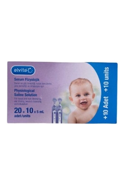 Alvita Serum Fizyolojik 30 Adet 5 ml Alvita Serum Fizyolojik 30 Adet 5 ml
