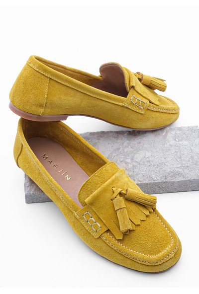 Kadın Hakiki Deri Püsküllü Loafer Günlük Ayakkabı Vingo Kadın Hakiki Deri Püsküllü Loafer Günlük Ayakkabı Vingo