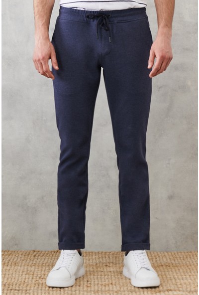 Slim Fit Dar Kesim Beli Bağlamalı Esnek Pantolon