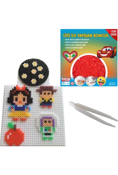 Nusrat Bilişim Ütü ile Yapışan 1000'LI Kırmızı Boncuk-Tabla-Cımbız 3'lü Set