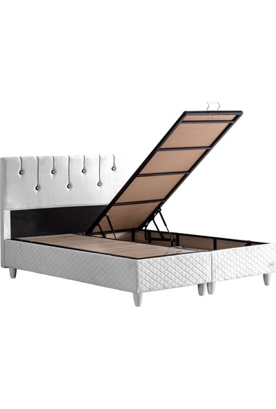 Lale Çift Kişilik Baza Başlık Seti - Beyaz