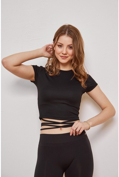 Kechi Women Kadın Belden Ipli Bağlamalı Crop