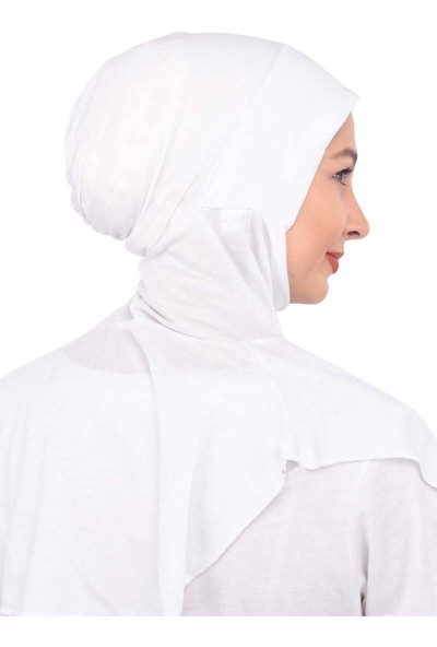 Boneci Dikişsiz Tesettür Bone | Beyaz