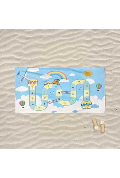 Marte Home Çocuk Oyun Desenli Plaj Havlusu