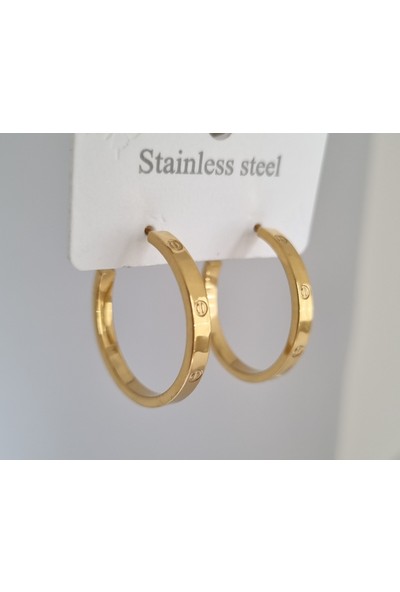 Della Moor Çelik Gold Küpe