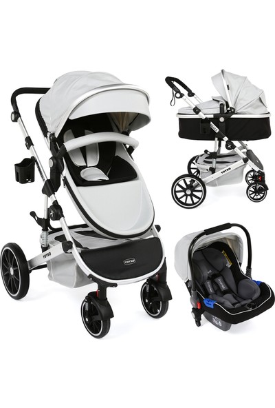 Yoyko Capsule Egg Travel Sistem Bebek Arabası Gri Silver Yoyko Capsule Egg Travel Sistem Bebek Arabası Gri Silver