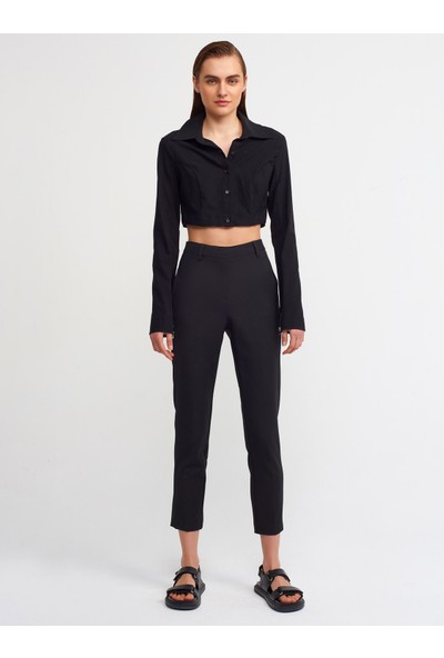 Dilvin 4986 Slim Fit Yüksek Bel Pantolon-Siyah