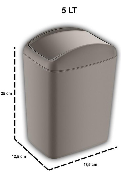 Smartware Banadabul Soft Mini Çöp Kutusu, Döner Kapak 5 Litre