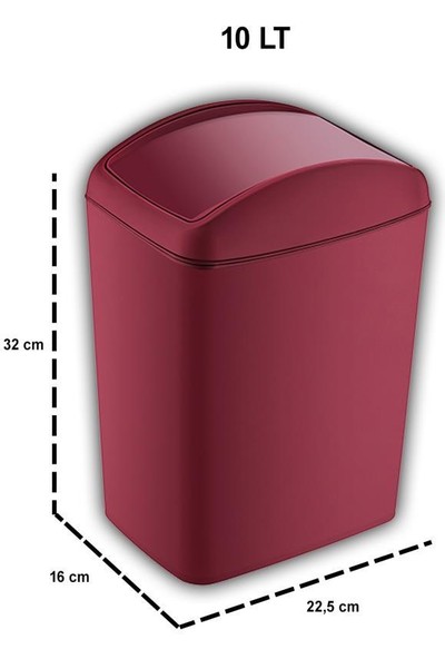 Smartware Banadabul Soft Midi Çöp Kutusu, Döner Kapak 10 Litre