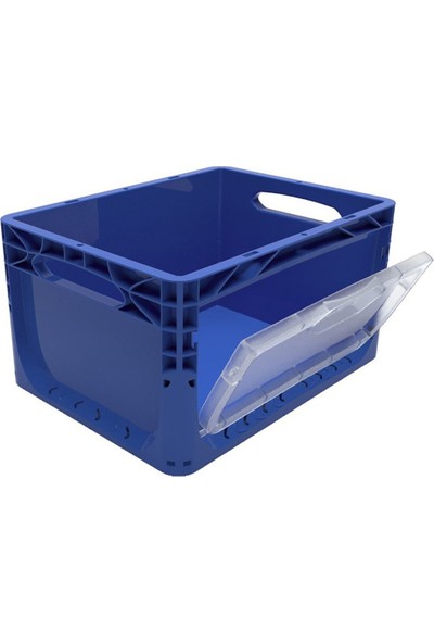 Alpinplast Euronorm Yandan Kapaklı Plastik Kasa (40X30X22 Cm) Mavi