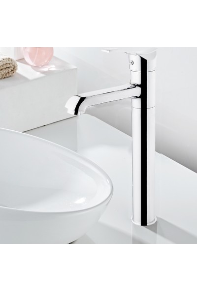 Inventa Aç Kapa Çanak Tipi Uzun Yüksek Lavabo Bataryası