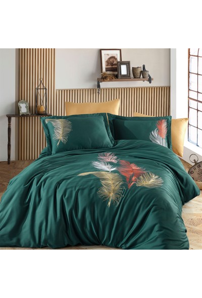 Dantela Pamuk Saten Çift Kişilik Nevresim Takımı - Iz Yeşil Dantela Pamuk Saten Çift Kişilik Nevresim Takımı - Iz Yeşil