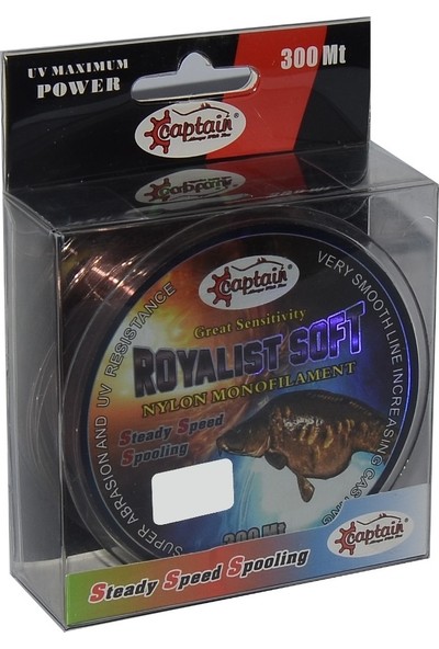 Captain Royalist Soft 300MT Monofilament Misina Kahve Rengi 0,35MM Captain Royalist Soft 300MT Monofilament Misina Kahve Rengi 0,35MM