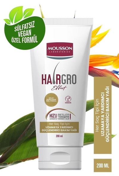 Mousson Hairgro Effect Uzamaya Yardımcı Güçlendirici Saç Bakım Yağı 200 ml