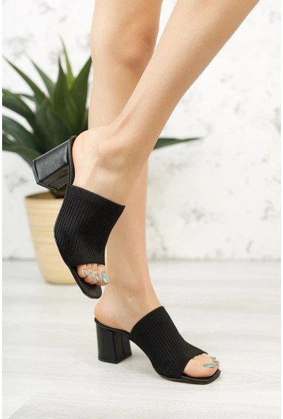 Eldora Shoes Siyah Triko Terlik