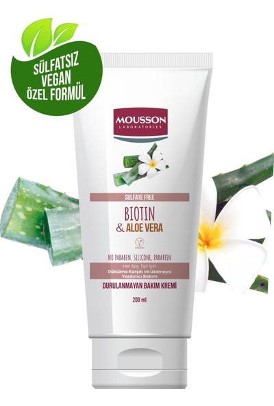 Mousson Biotin ve Aloe Vera Içeren Dökülme Karşıtı ve Uzamaya Yardımcı Durulanmayan Saç Bakım Kremi 200 ml Mousson Biotin ve Aloe Vera Içeren Dökülme Karşıtı ve Uzamaya Yardımcı Durulanmayan Saç Bakım Kremi 200 ml