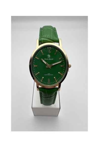 Pierre Renoir Su Geçirmez 1. Kalite Yeşil Kordon Altın Renk Kasa Ince Unisex Saat Pierre Renoir Su Geçirmez 1. Kalite Yeşil Kordon Altın Renk Kasa Ince Unisex Saat