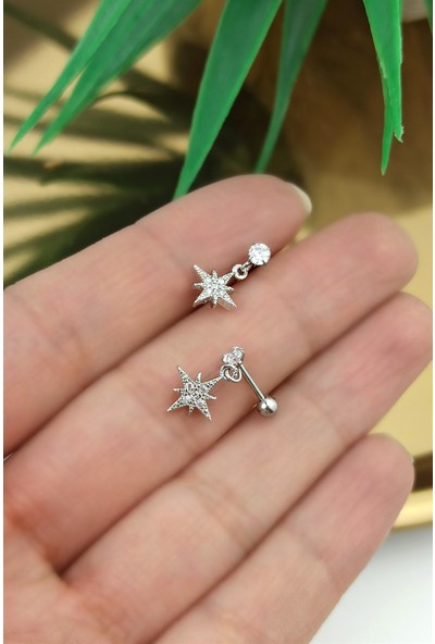316 Cerrahi Çelik Taşlı Kuzey Yıldız Piercing TRPIERCING0122