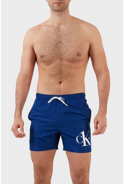 Calvin Klein Logolu Deniz Şort File Astarlı Cepli Erkek Mayo Şort KM0KM00708 C7L Calvin Klein Logolu Deniz Şort File Astarlı Cepli Erkek Mayo Şort KM0KM00708 C7L