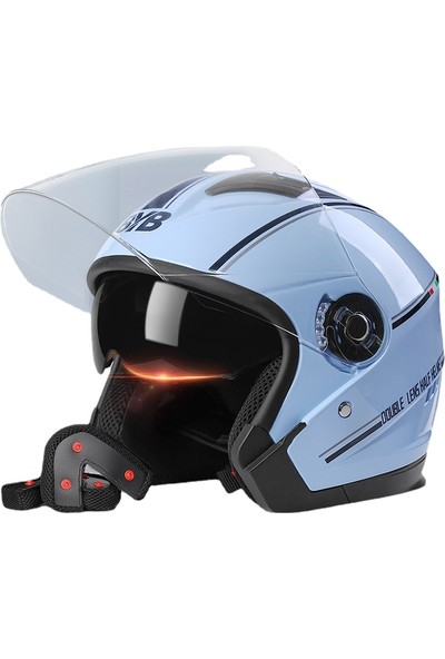 Pinellia Flowers Yaz Kask Motosiklet Çift Lens Beden: 56 - 62 cm. (Yurt Dışından)