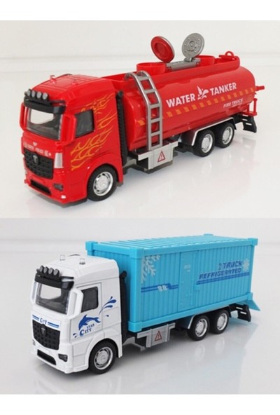 Can Oyuncak Metal Acil Araçlar 2'li Set Su Tankeri - Tır