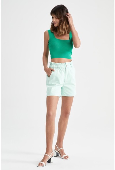 DeFacto Paperbag Fit Cepli Gabardin Şort U7060AZ22HS DeFacto Paperbag Fit Cepli Gabardin Şort U7060AZ22HS