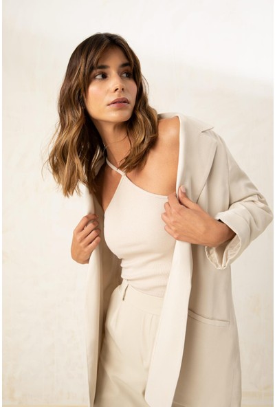 DeFacto Fitted Çapraz Yaka Crop Kaşkorse Atlet X5051AZ22SP