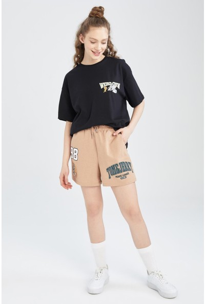 DeFacto Coool Tom & Jerry Lisanslı Baskılı İnce Kumaş Şort X8809AZ22SM