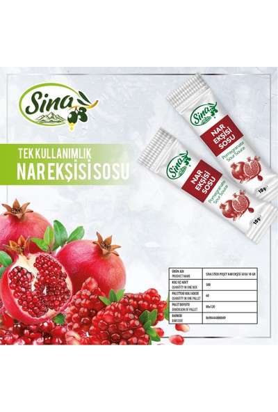 Sina Tek Kullanımlık Nar Ekşisi Sosu 10 g x 500 adet