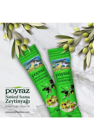 Poyraz Tek Kullanımlık Natürel Sızma Zeytinyağı 10 g x 500 adet Poyraz Tek Kullanımlık Natürel Sızma Zeytinyağı 10 g x 500 adet