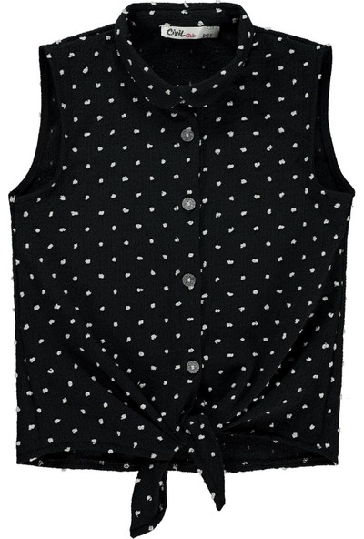 Civil Girls Kız Çocuk Gömlek 6-9 Yaş Siyah