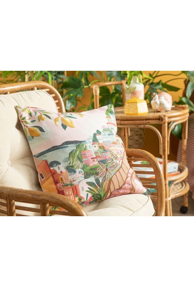 English Home Soleil Goblen Kırlent Kılıfı 45 x 45 cm Pembe - Sarı English Home Soleil Goblen Kırlent Kılıfı 45 x 45 cm Pembe - Sarı