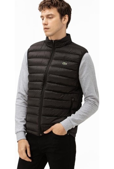 Lacoste Siyah Hakim Yaka Slim Fit Yelek Lacoste Siyah Hakim Yaka Slim Fit Yelek